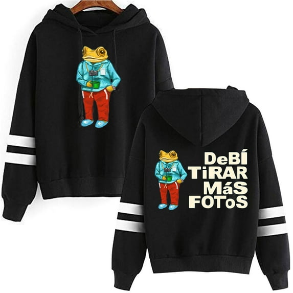 2025 DeBÍ TiRAR MáS FOToS Album Merch Pullover Hoodie – Unisex Striped ...