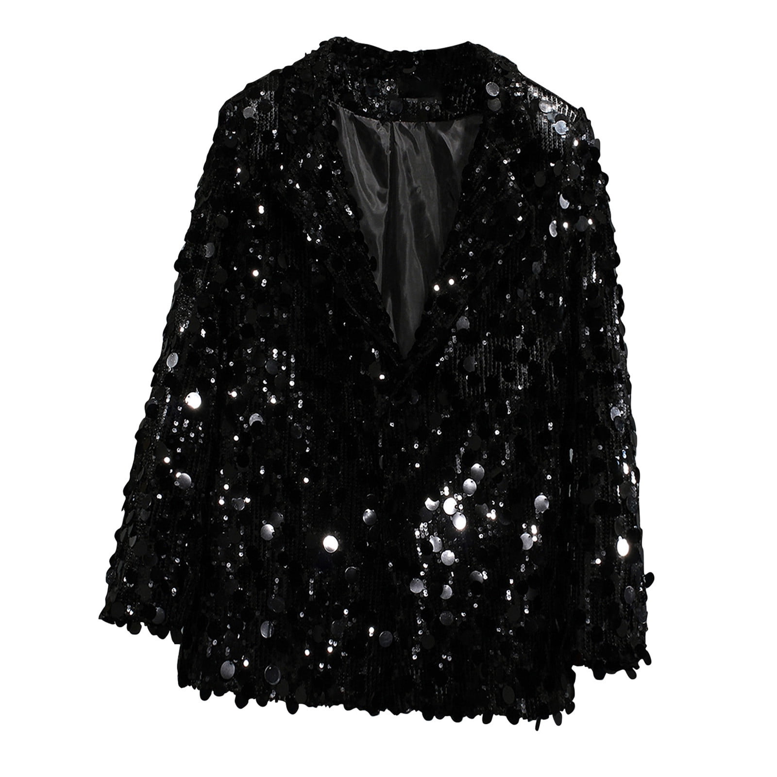 2025 Deals Miqool Men's 70s Dicos Shiny Sequin Blazer Sparkly Wedding ...