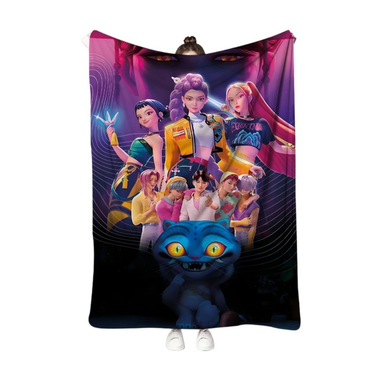 2025 Demon Movie Theme Throw Blanket Fantasy Anime Hunters Room Decor ...