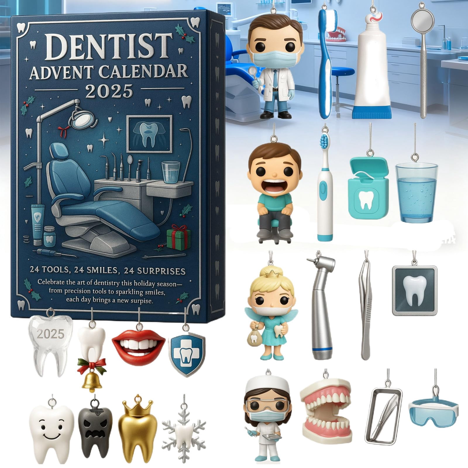 2025 Dentist Advent Calendar - 24 Days Dental Themed Countdown Calendar ...
