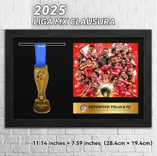 2025 Deportivo Toluca F.C. Liga MX Champions Football Medal with Small ...
