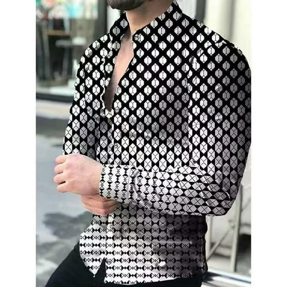 2025 Designer New Men's Tops Shirt Chain Flower Pattern Graffiti Line ...