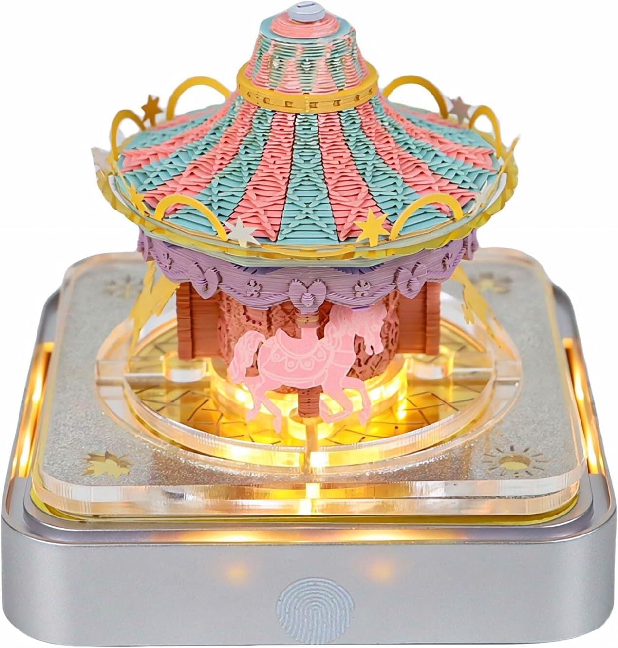 2026 Desk Calendar Carousel with Light, 3D Memo Pad Non-stick Post-it ...