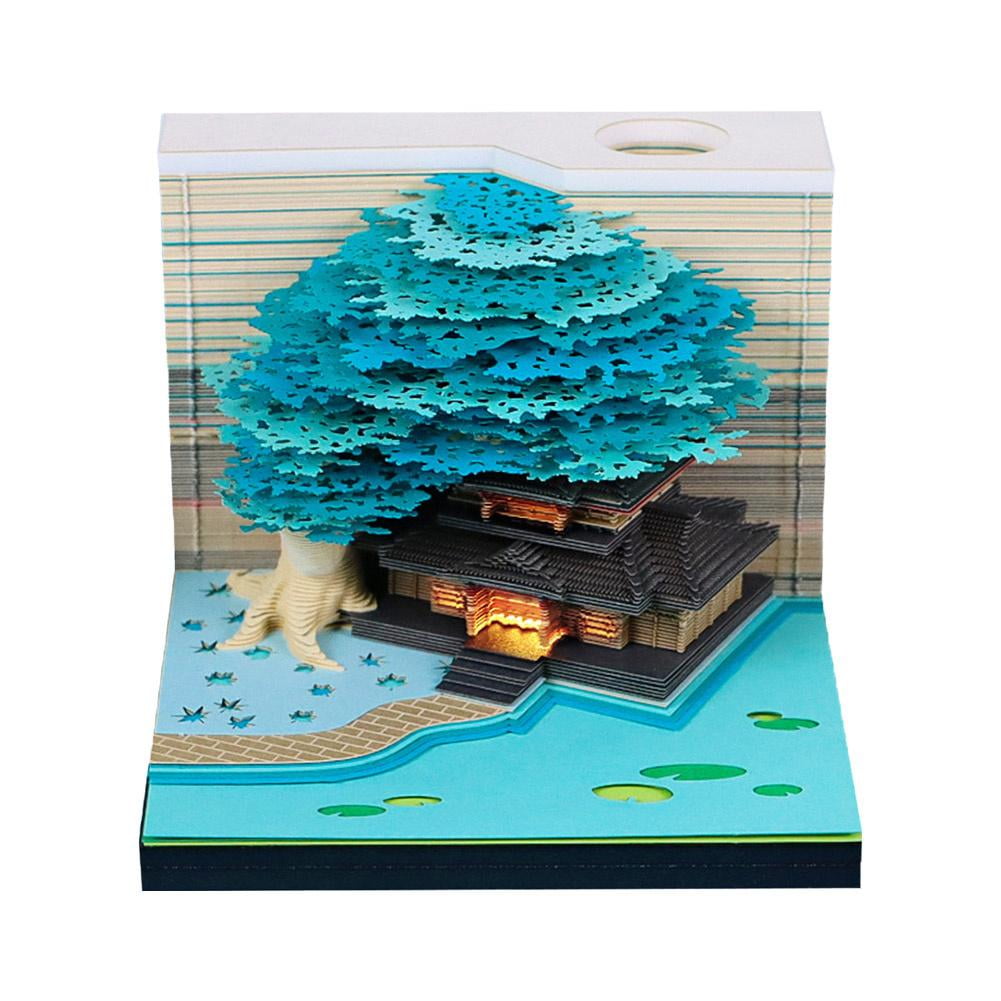 2025 Desk Calendar With LED Lights, Non-Stiy Note Pad, Paper Carving 3D ...