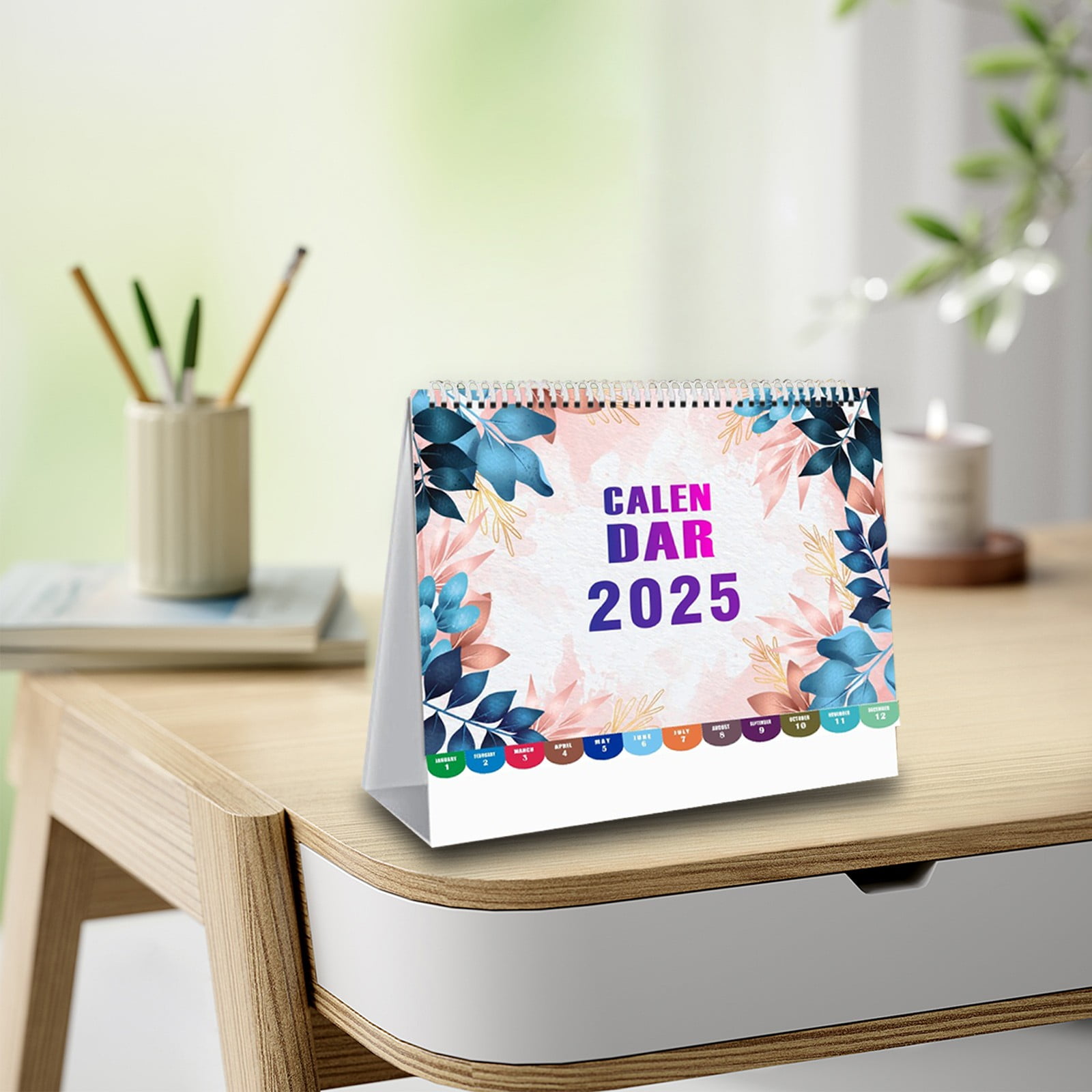 2025 Desk Calendar with Unique Floral Design Perfect for Home or Office ...