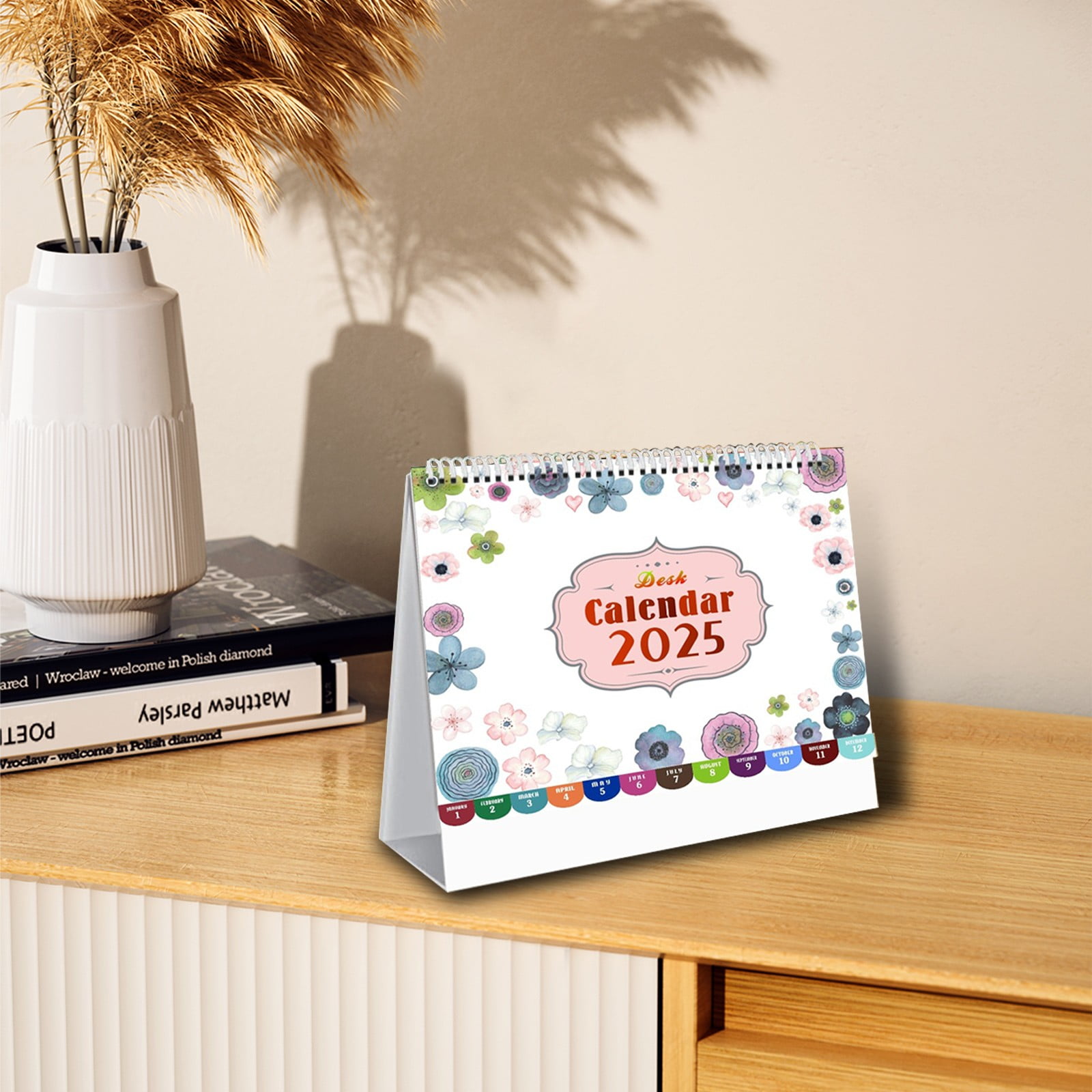 2025 Desk Calendar with Unique Floral Design Perfect for Home or Office ...