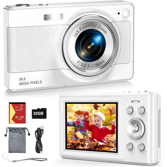 2025 Digital Camera, 56MP FHD 1080P for with 16x Digital Zoom Anti ...