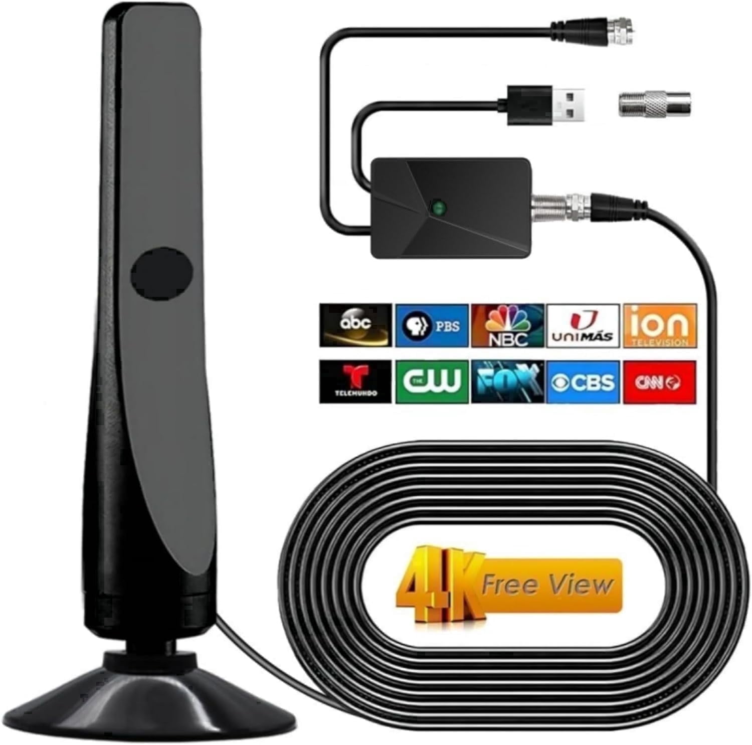 "AUTERCO Digital TV Antenna Indoor, 360+ Miles Range, HDTV 1080p ...