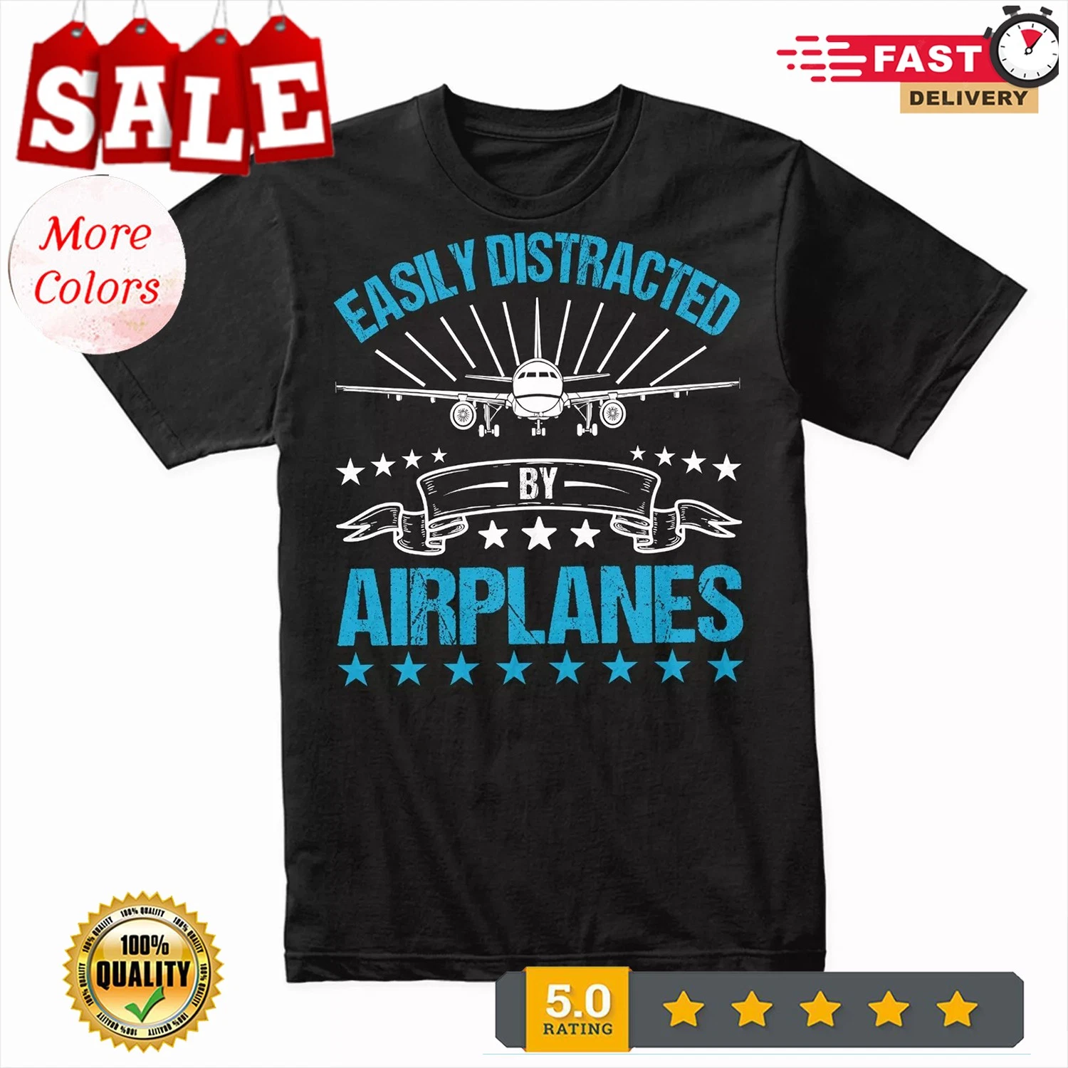 2025/Distracted by Airplanes T-Shirt, Funny Aviation Lover Tee, Plane ...