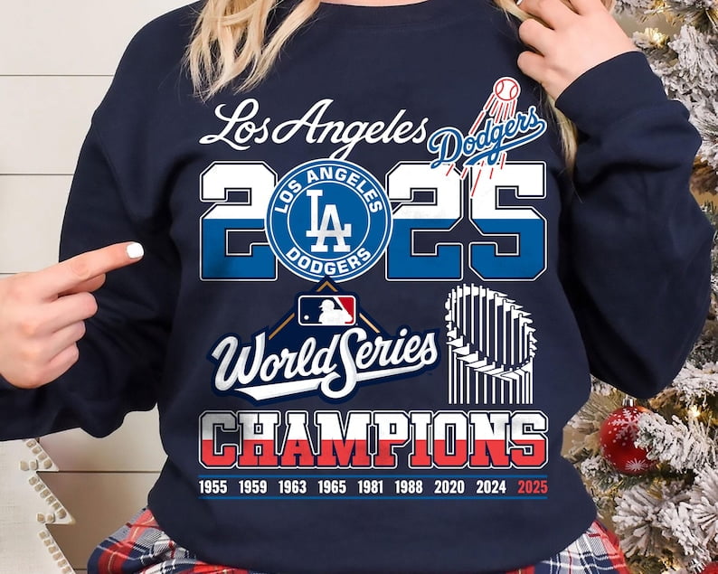 2025 Dodgers Baseball World Series Champion Sweatshirt, LA Fan Gift ...