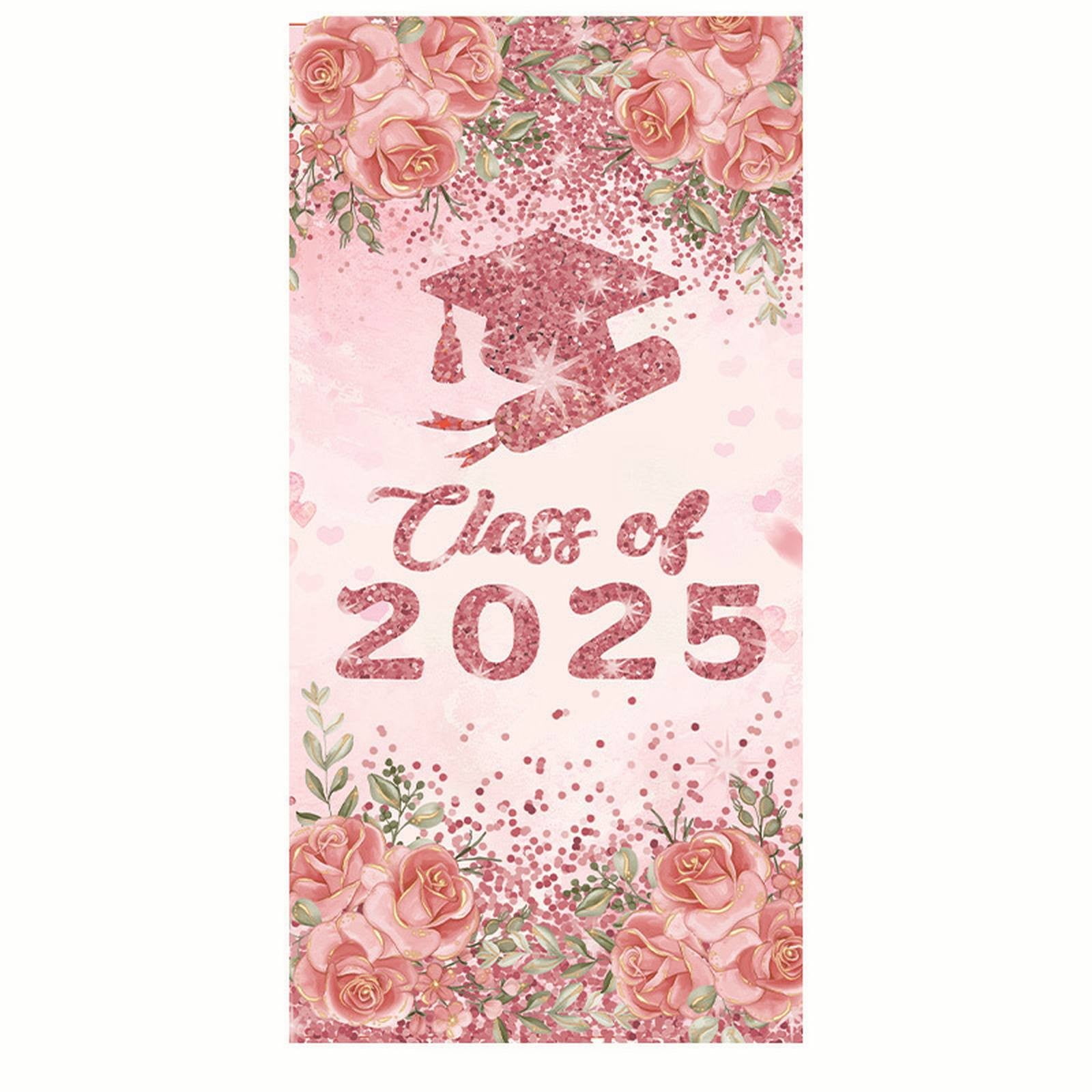 2025 Door Cover Rose Gold 2025 Graduation Congrats Grad Banner For ...