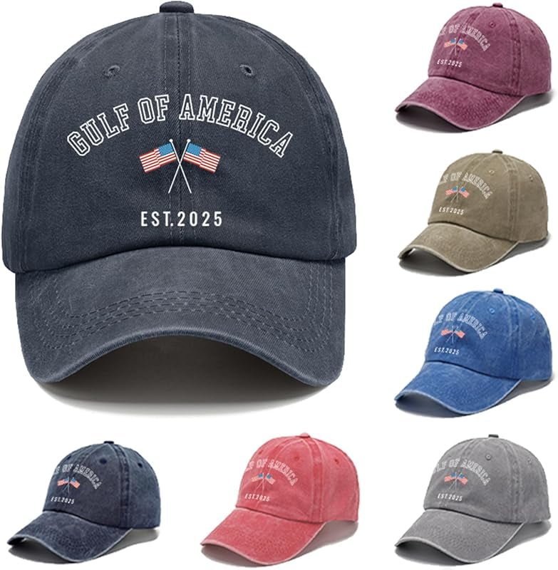 2025 Double Flag Gulf of United States of America Men Women Hat ...