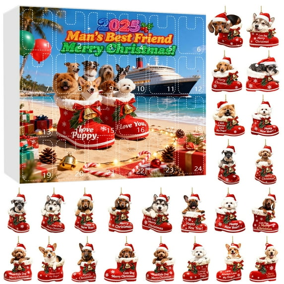 2025 Double Hanging Advent Calendar with 24 Realistic High Definition ...