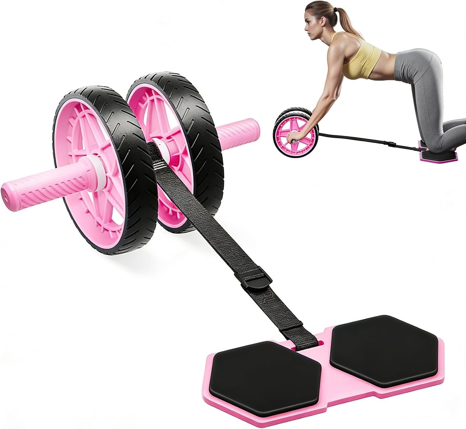 2025 Double-Wheel Ab Roller for Core - Rebound Design with Adjustable ...