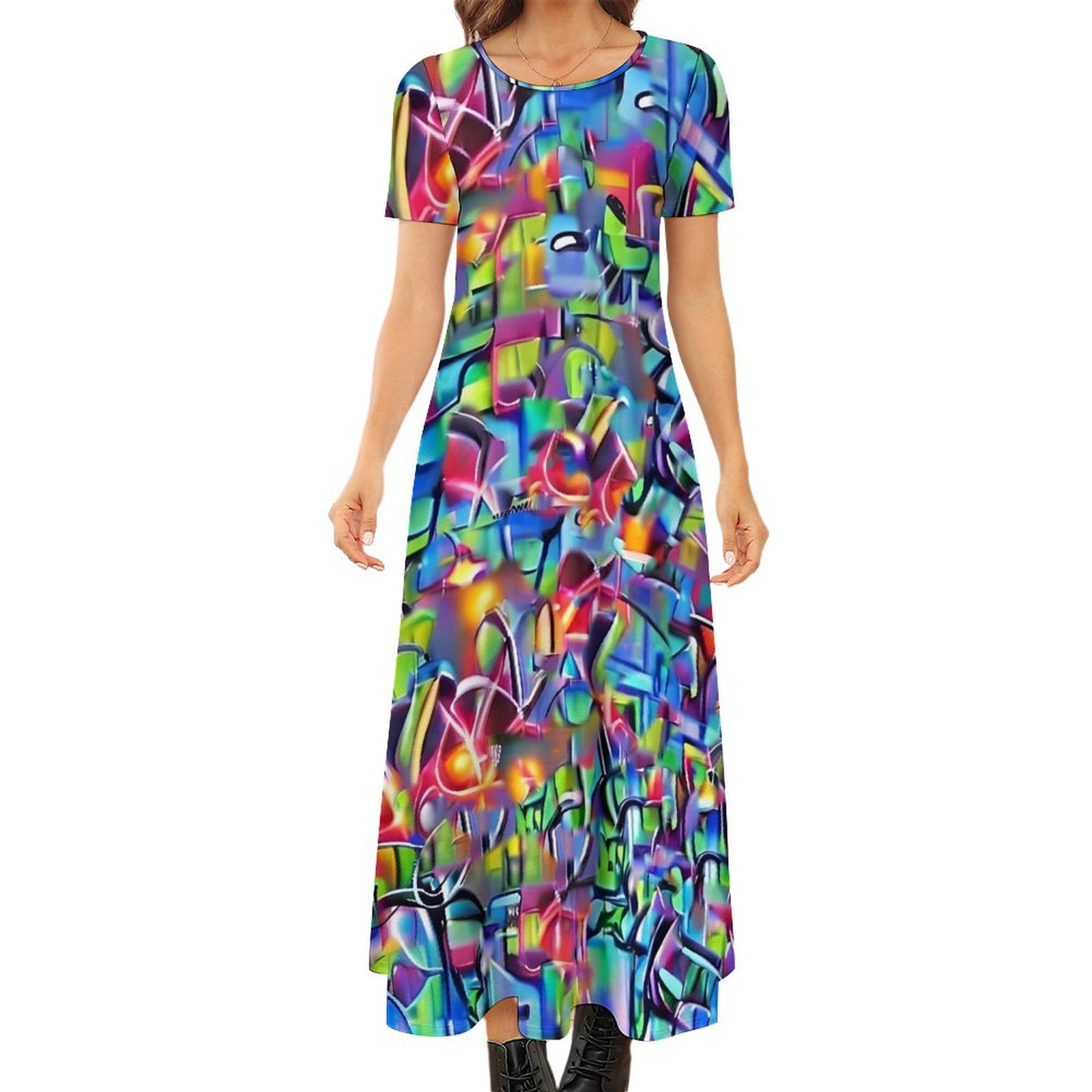 2025 Dress Kawaii Dresses Long Maxi Chaos Colorful Woman Bohemia ...