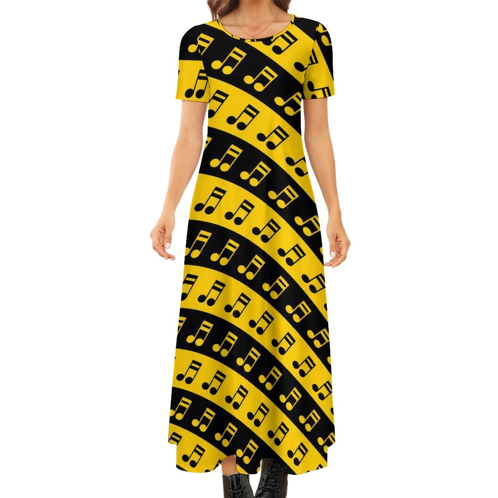 2025 Dress Oversize Notes Short Women Pretty Bodycon Maxi Music Dress ...