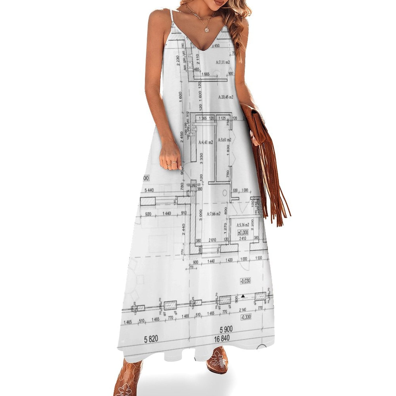 2025 Dress Sleeveless illustration Vector blueprint. layout apartment ...