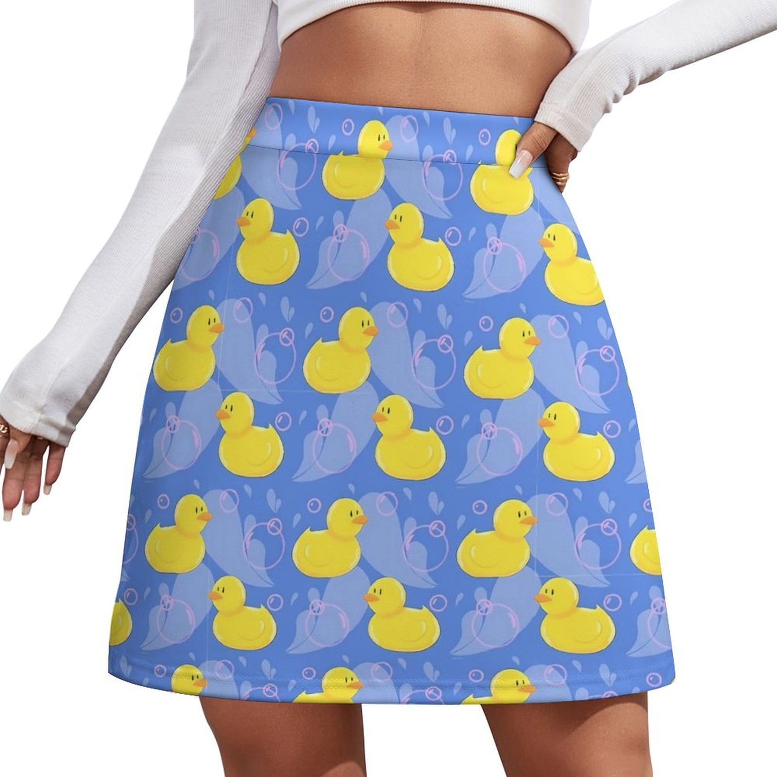 2025 Ducks in A Row Skirt Yellow Animal Street Fashion Casual Skirts ...