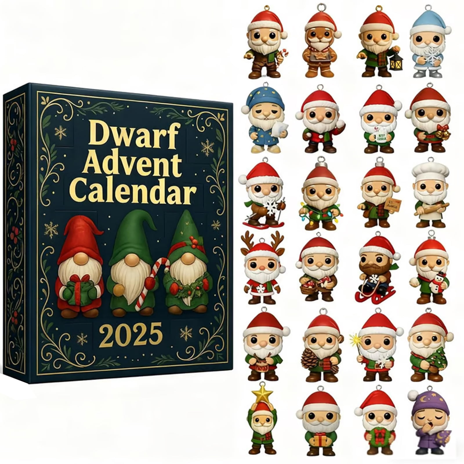 2025 Dwarf Advent Calendar: 24-Day Christmas Countdown with 2.5" Unique ...