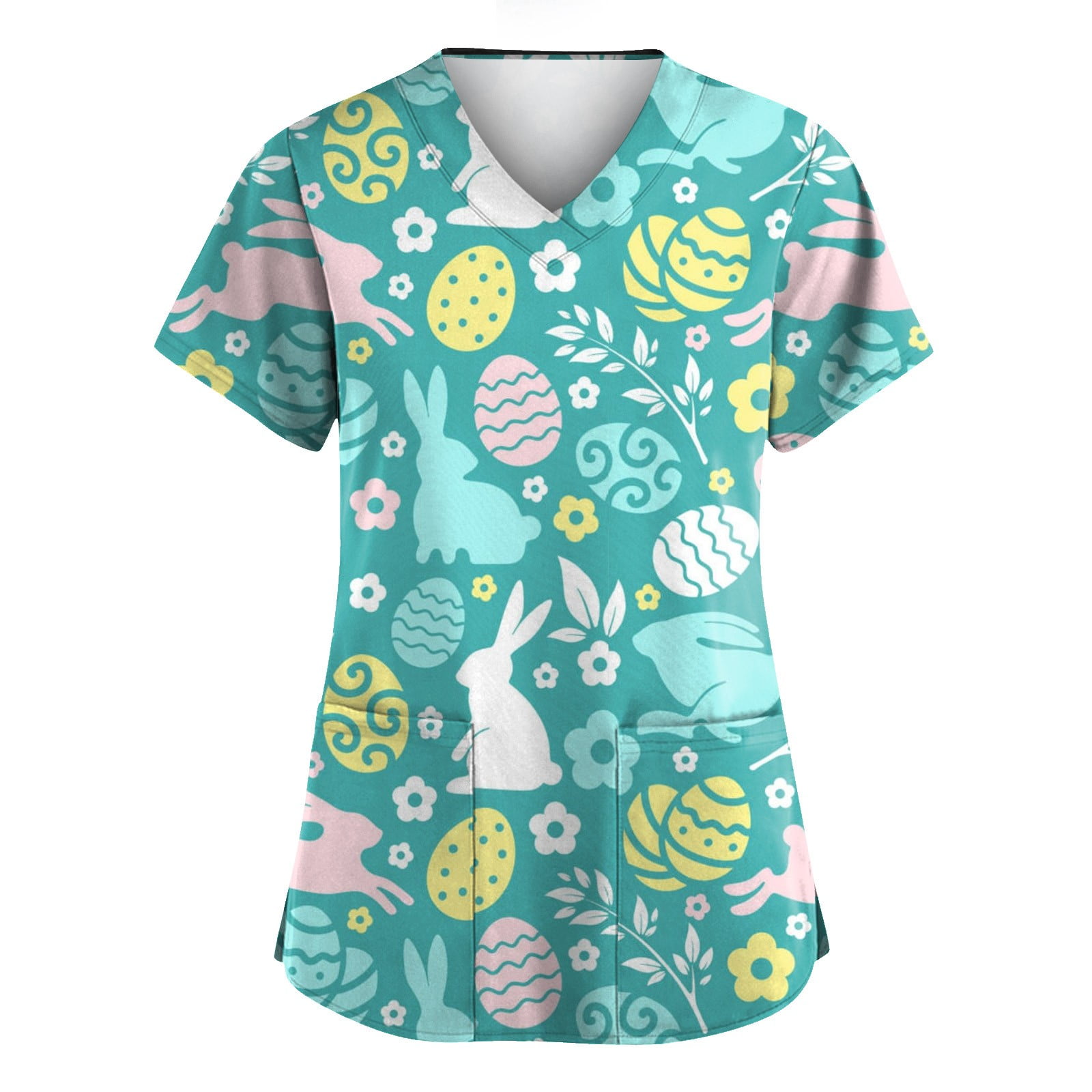 2025 Easter Caregiver Uniforms Workwears, Easter Printed Work Uniforms ...
