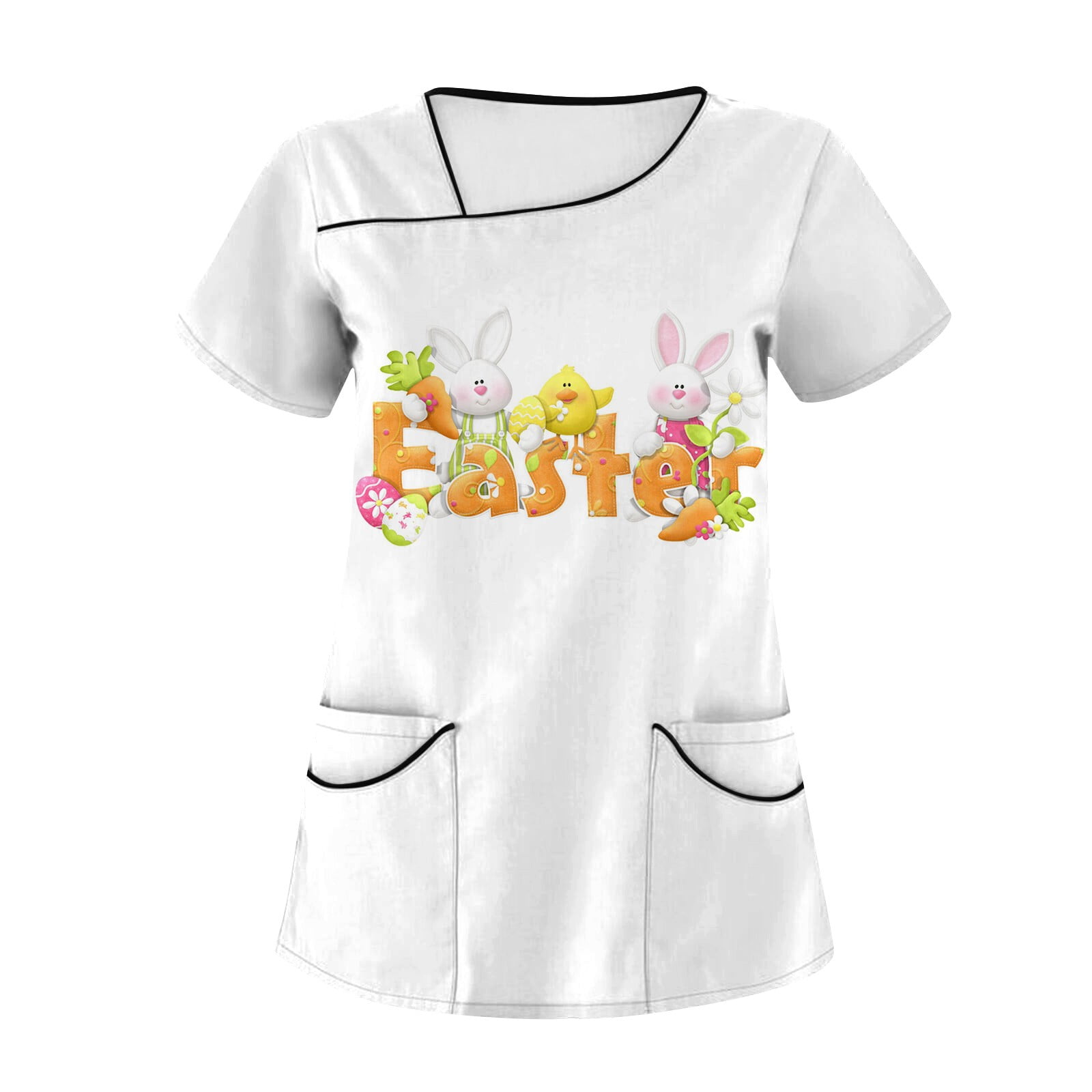 2025 Easter Caregiver Uniforms Workwears for Women, Stylish Printed ...
