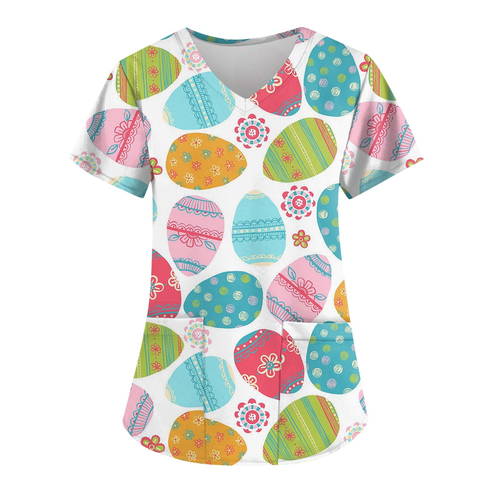 2025 Easter Caregiver Uniforms Workwears, Women's Stylish Printed Work ...