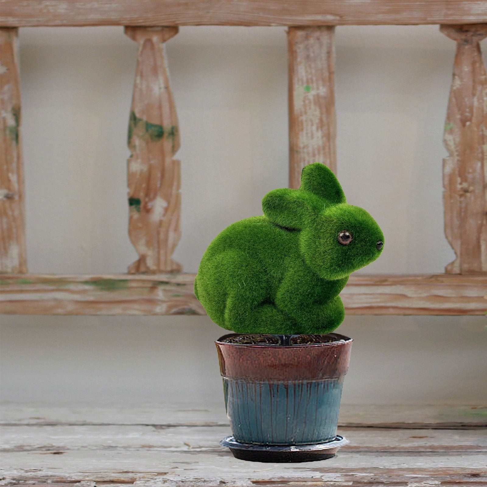 2025 Easter Outdoor Decorations Bunny Topiary, Green Artificial Bunny ...