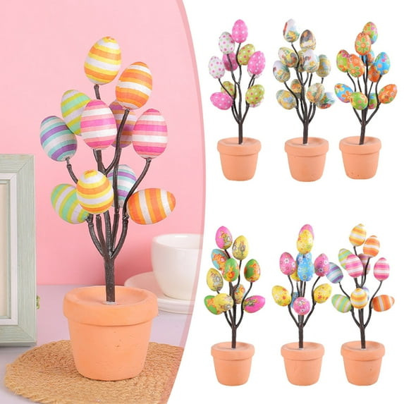 2025 Easter Spotted Eggs Medium Potted Tabletop Ornament, Simulated ...