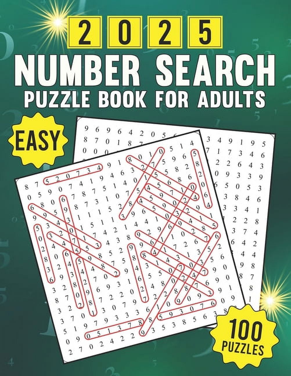 2025 Easy Number Search Puzzle Book For Adults: Relaxing and Fun ...