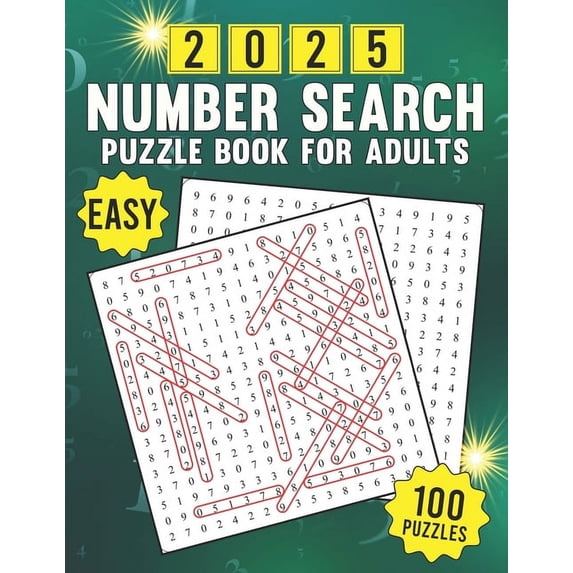 2025 Easy Number Search Puzzle Book For Adults: Relaxing and Fun ...
