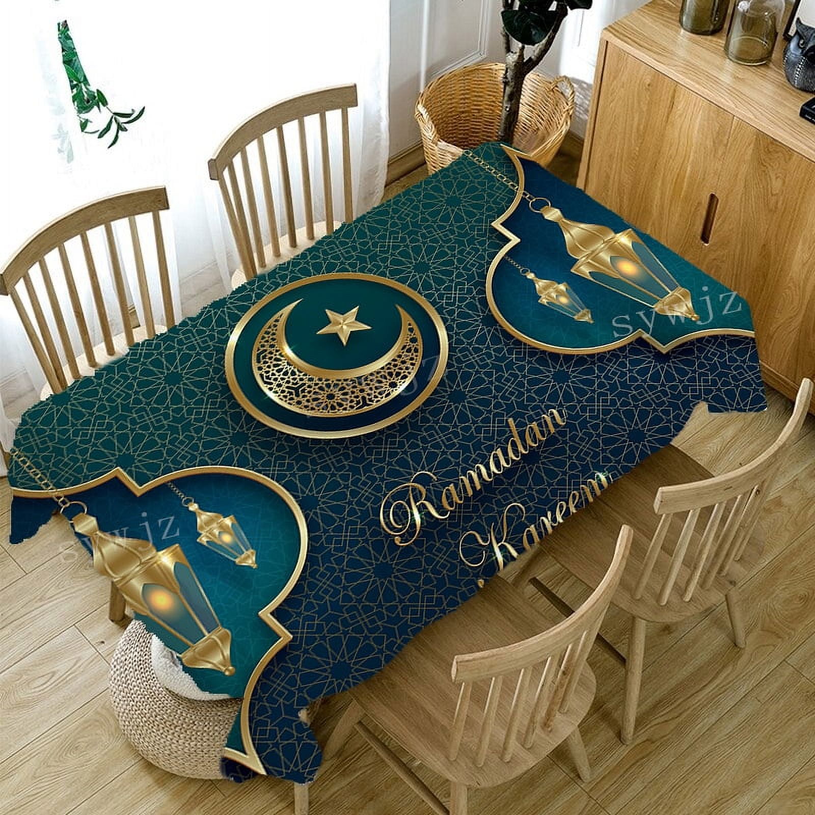 2025 Eid Mubarak rative Tablecloth Antifouling Ramadan Table Flags ...
