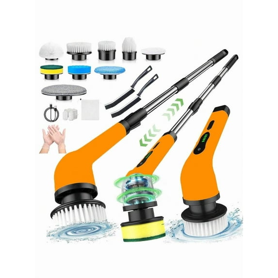 2025 Electric Rotary Scrubber, Rechargeable Cleaning Brush with 9 Brush ...