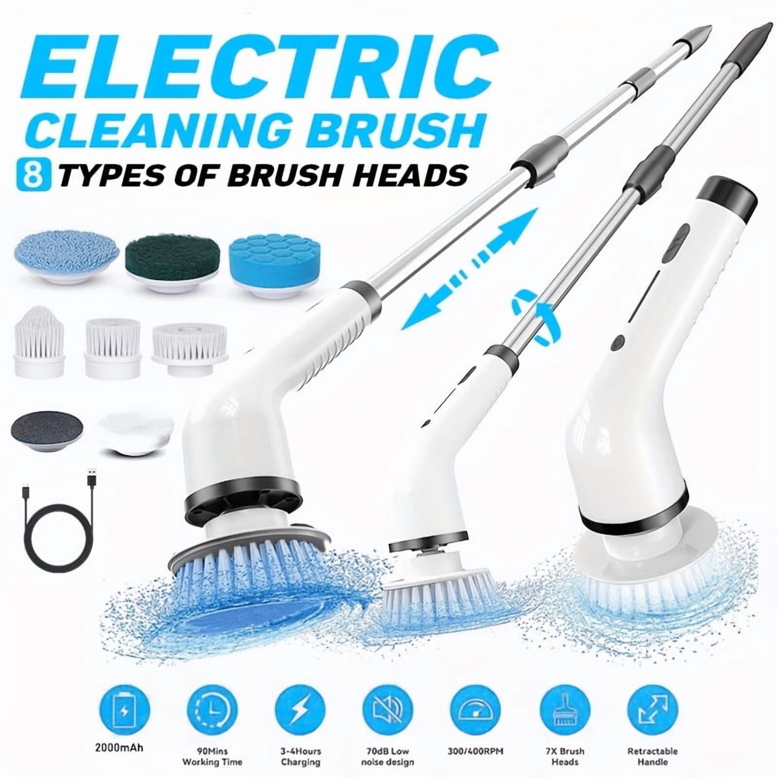 2025 Electric Rotary Scrubber, Rechargeable Cleaning Brush, Shower ...