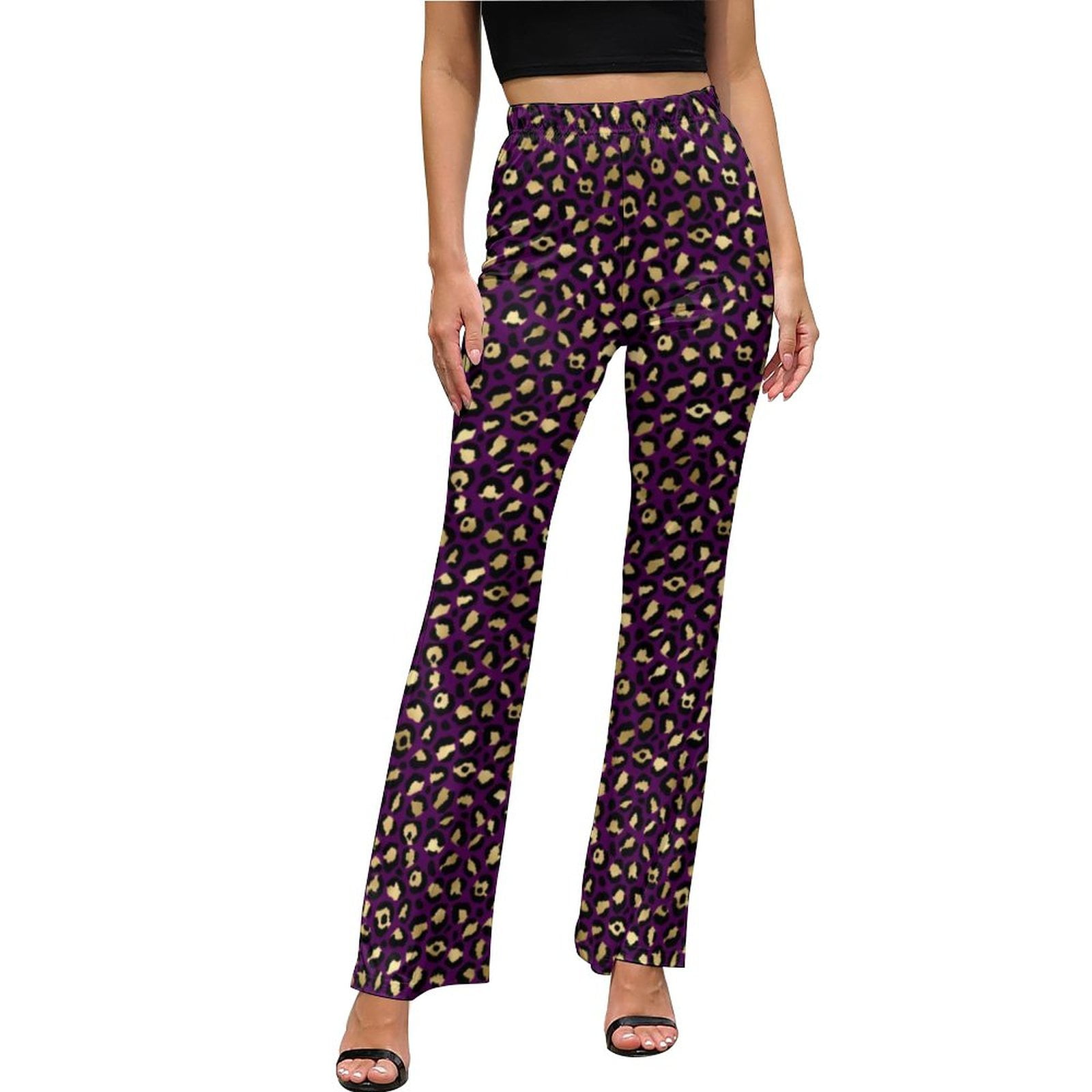 2025 Elegant Brown Pants High Waist Wild Animal Print Street Fashion ...