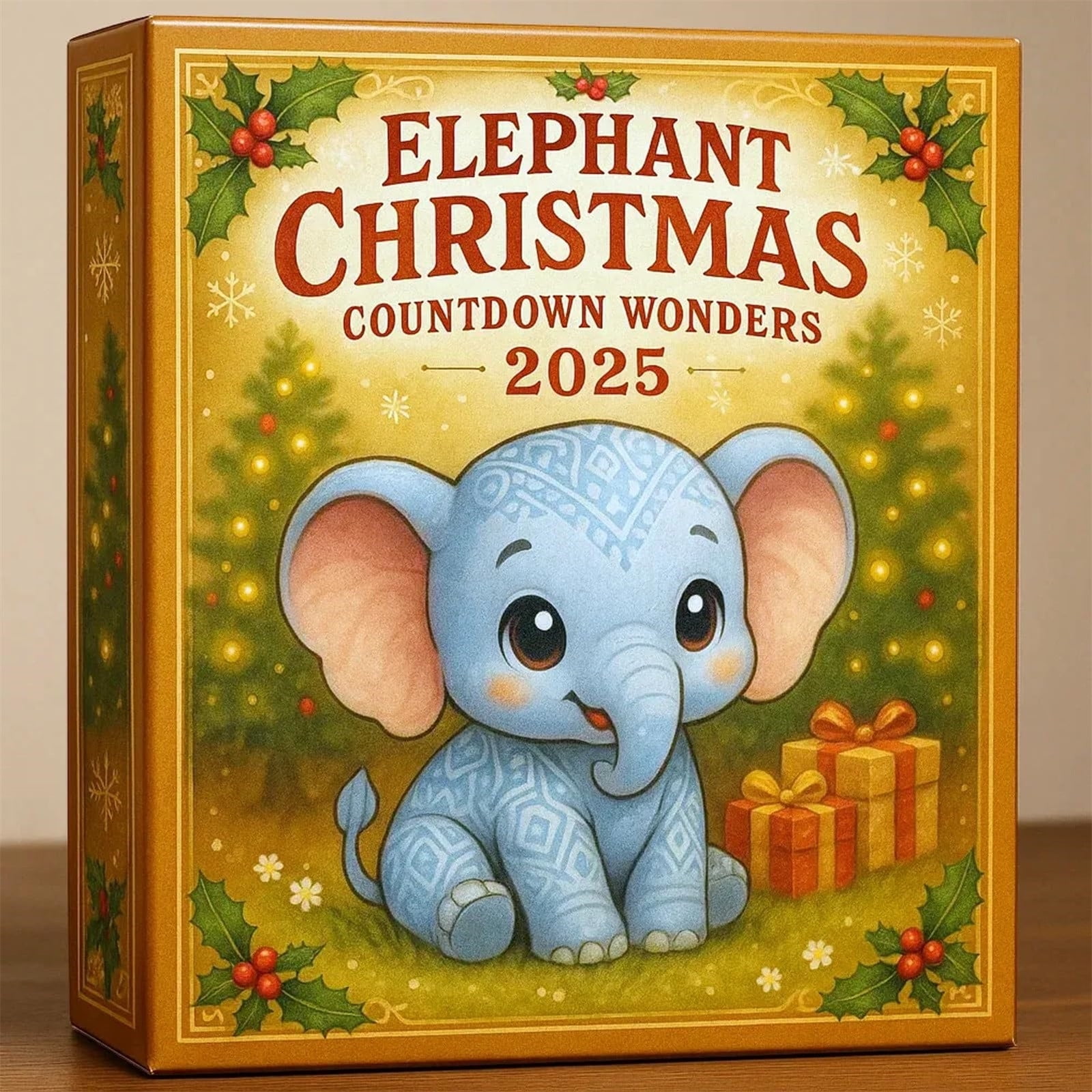 2025 Elephants Christmas Countdown Calendar, 2D Advent Calendar with ...
