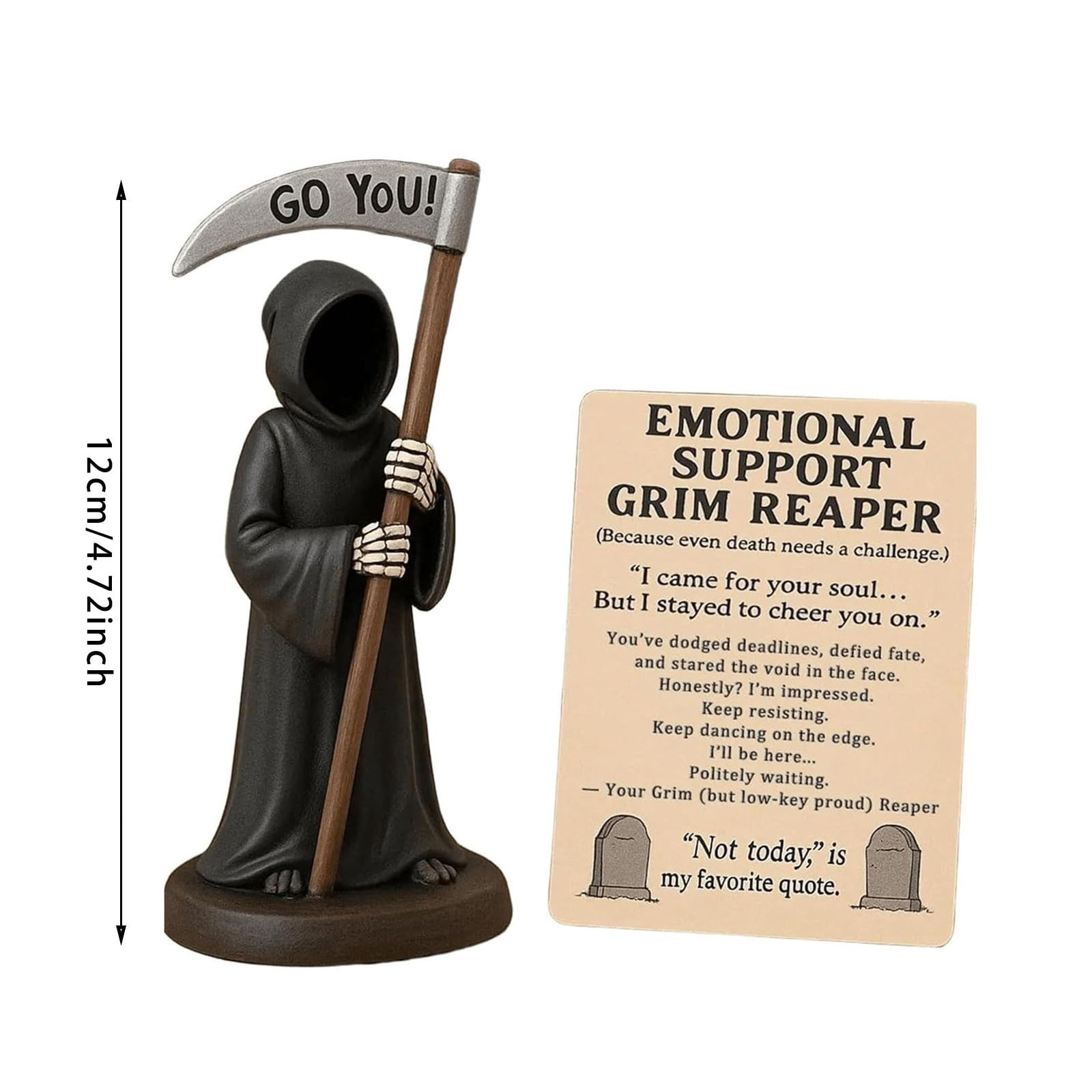 2025 Emotional Support Grim Reaper Figurine Holding Scythe 3d Resin ...