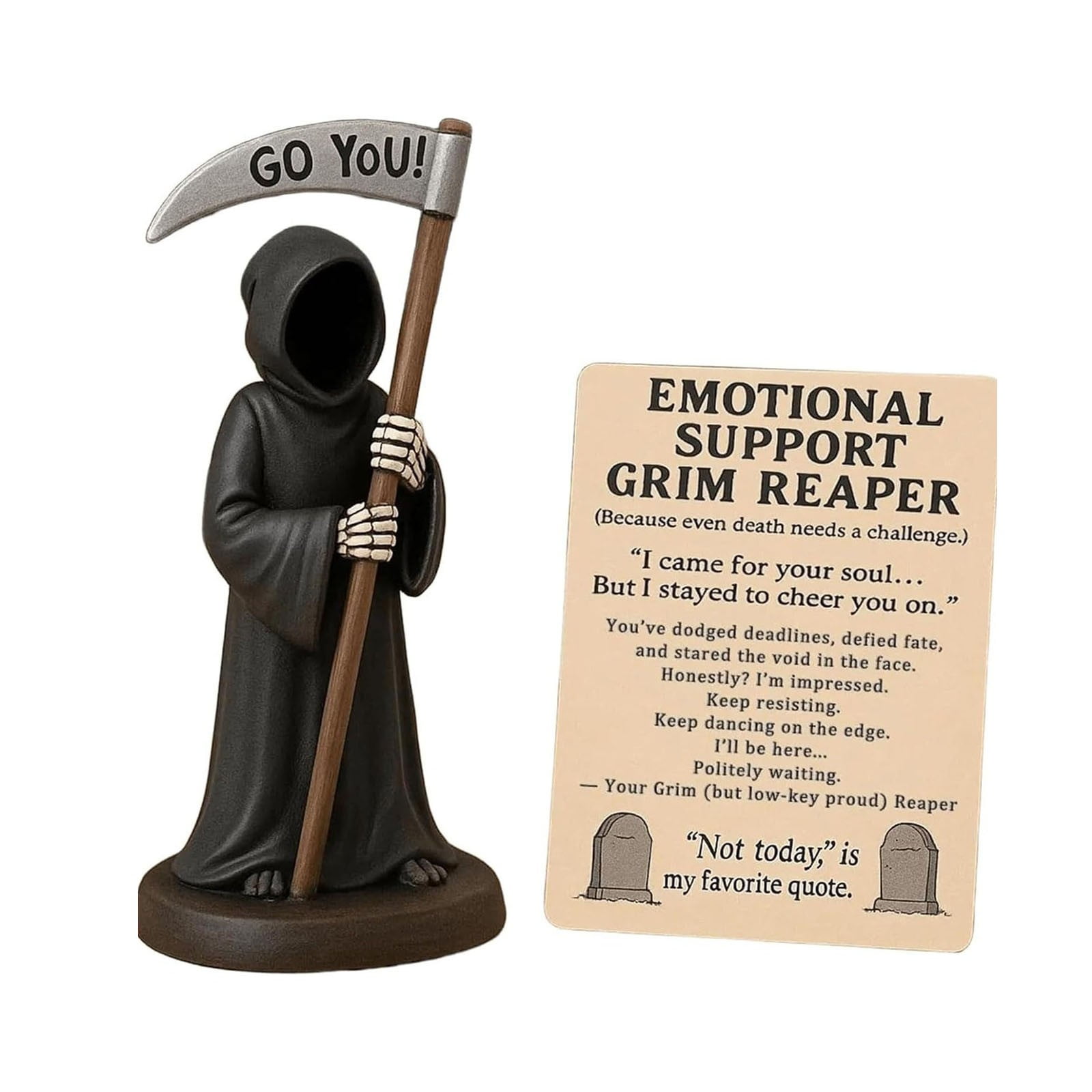 2025 Emotional Support Grim Reaper Statue with Scythe Black Robe ...