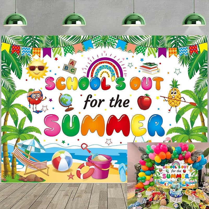 2025 End of School Year Theme Backdrop for Kids School's Out for The ...