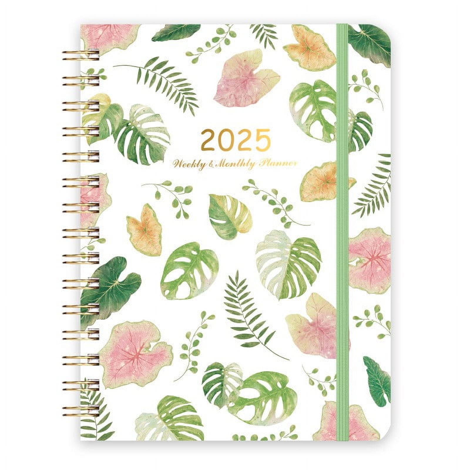 2025 English Monthly Plan Book, Spiral Bound Notebook, 8x5.5 Inches ...