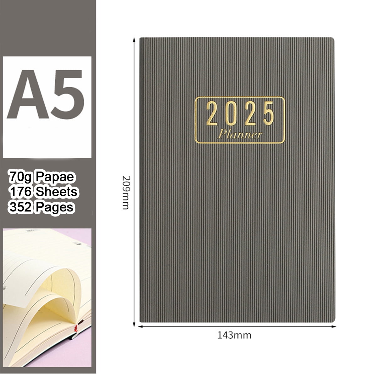2025 English Schedule Book, A5 Study Plan Book, Diary, Memo, Work ...
