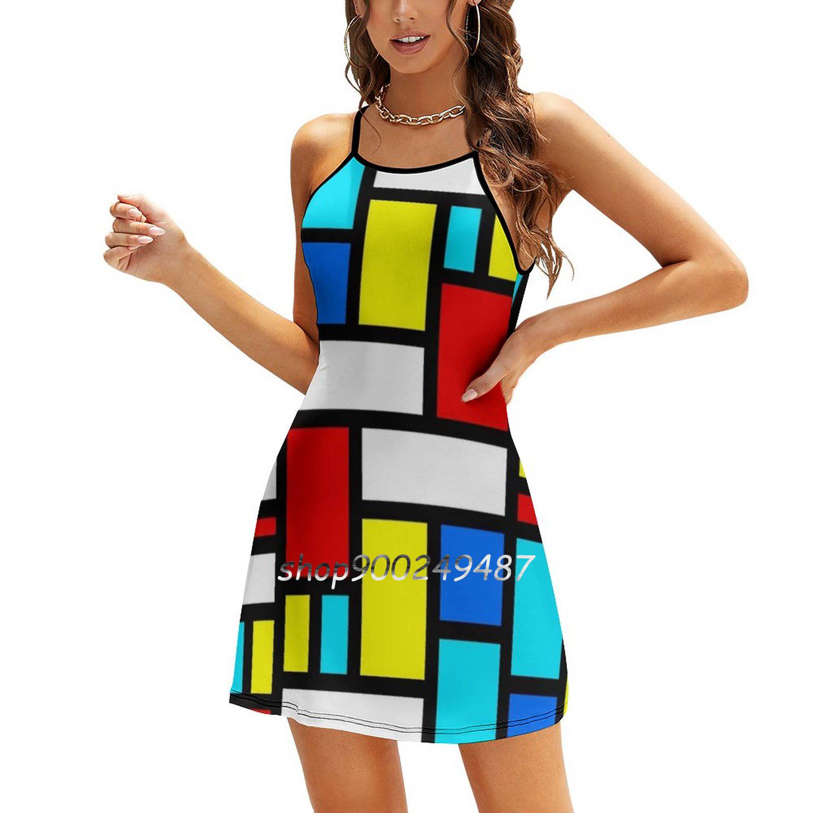 2025 - Esque Mid Century Modern 4 Flare Dress Square Neck Dress Elegant ...