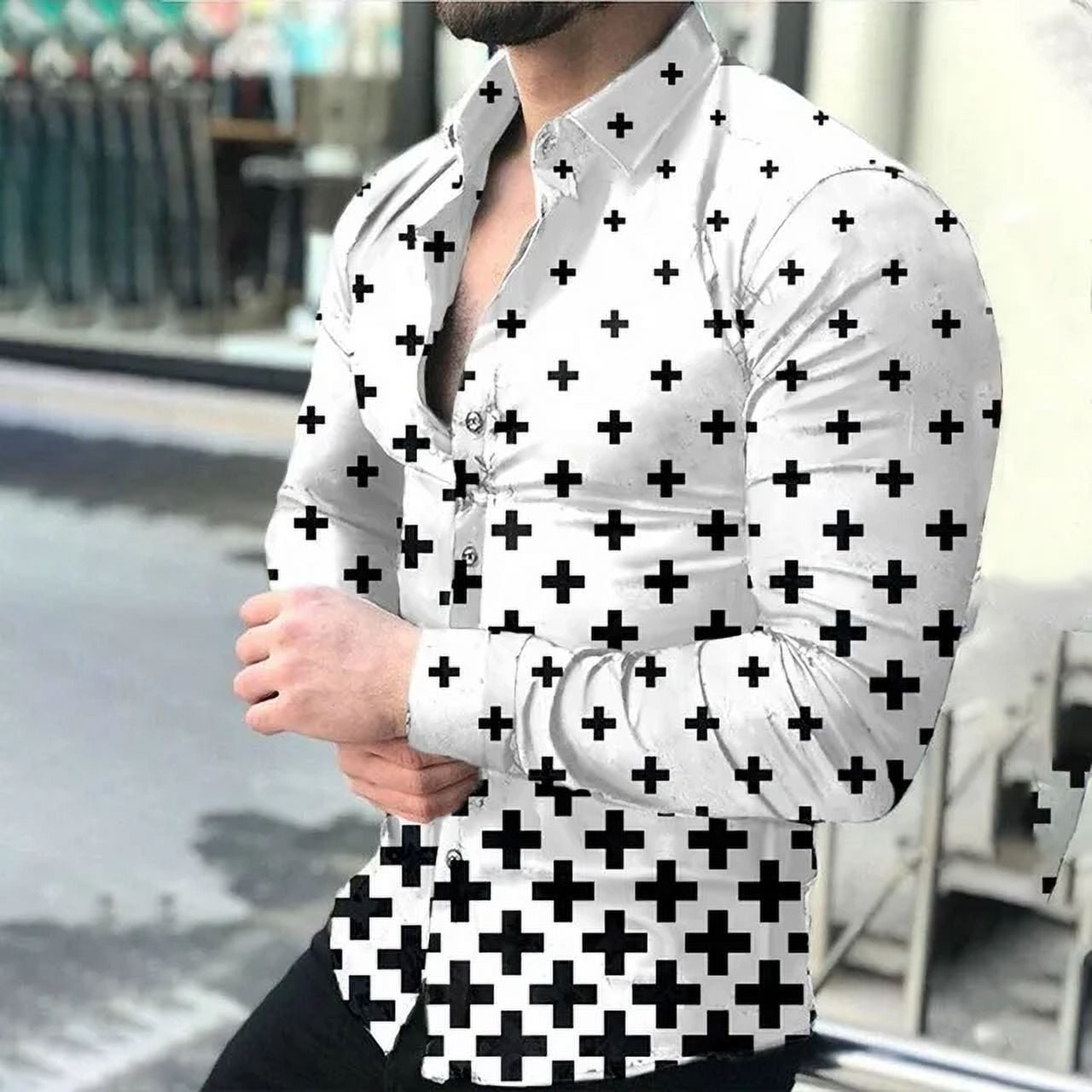 2025 European And American Fashion Long Sleeved Men's Casual 3d Printed ...