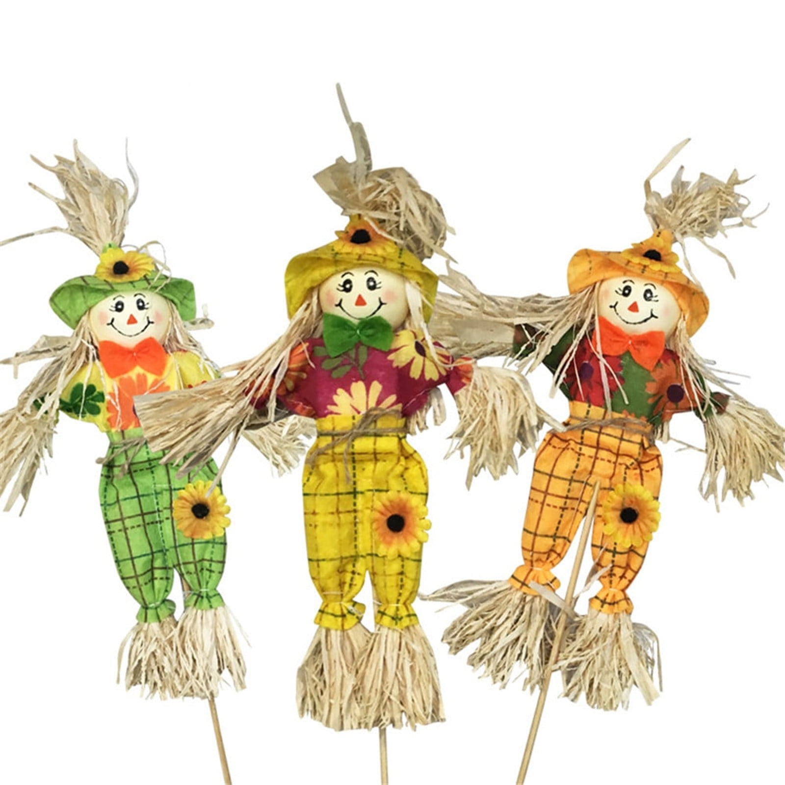 2025 Fall Halloween Scarecrow Outdoor Decor, 3 Pack 15.75" Harvest ...