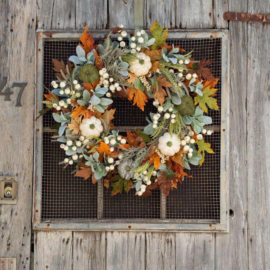 2025 Fall Wreaths for Front Door Indoor Outdoor Fall Wreath with ...