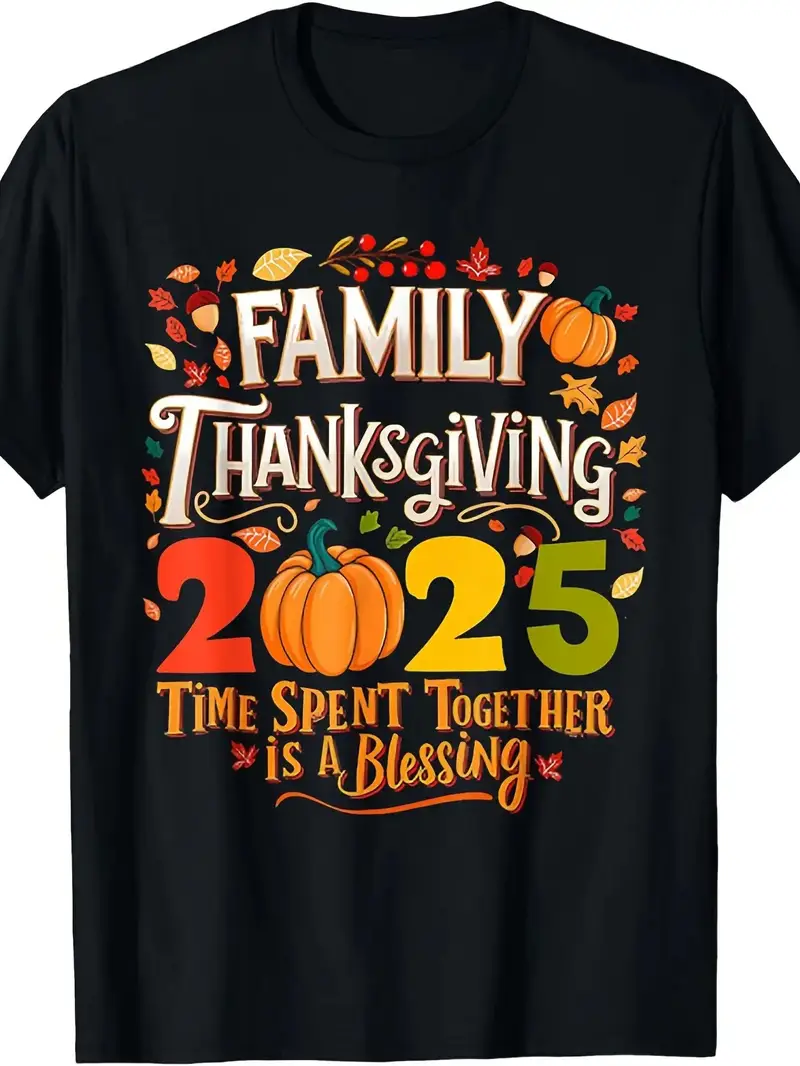2025 Family Matching Thanksgiving T-Shirts - Soft Breathable White Crew ...