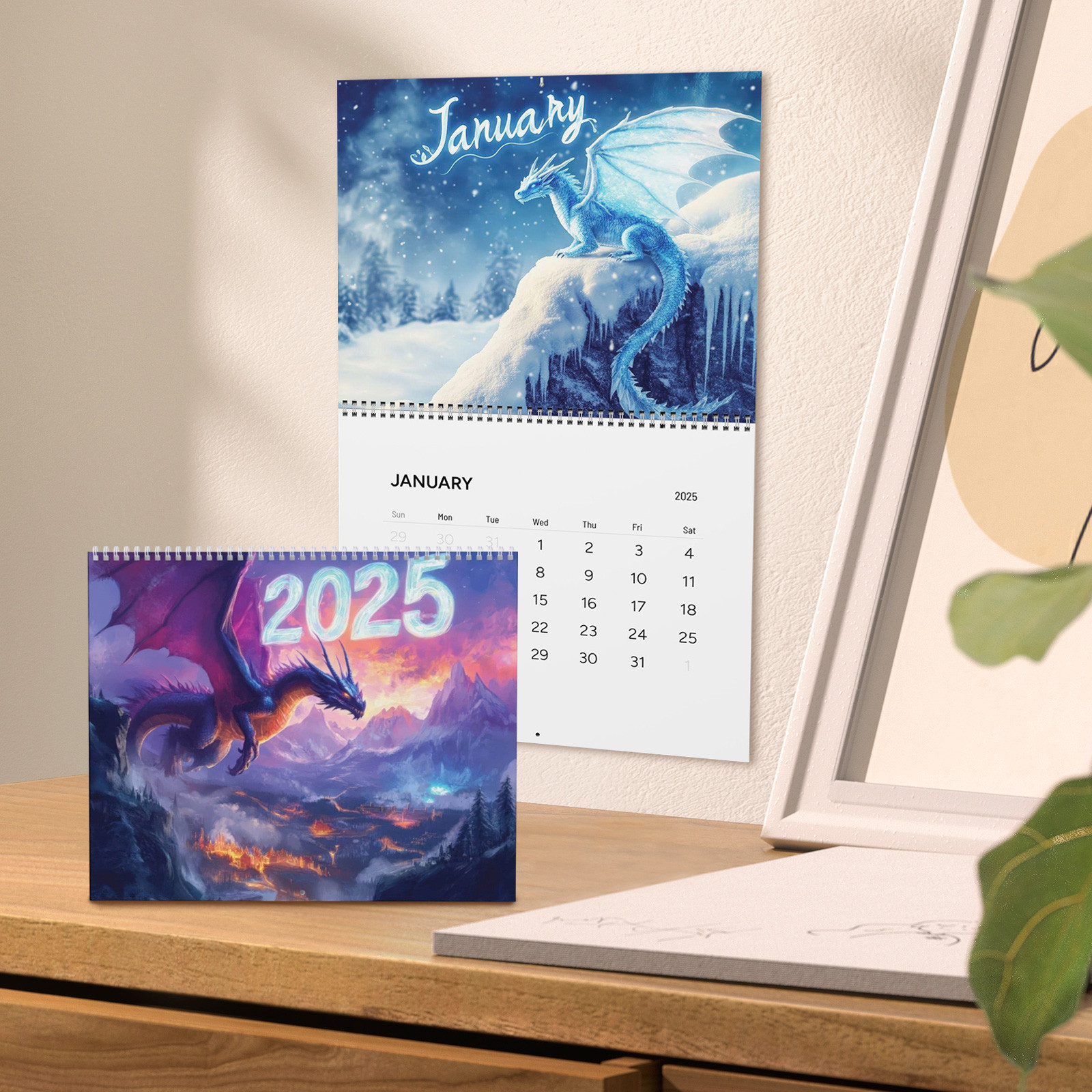 2025 Fantasy Dragon Wall Calendar, 12-Month Calendar with Mythical ...