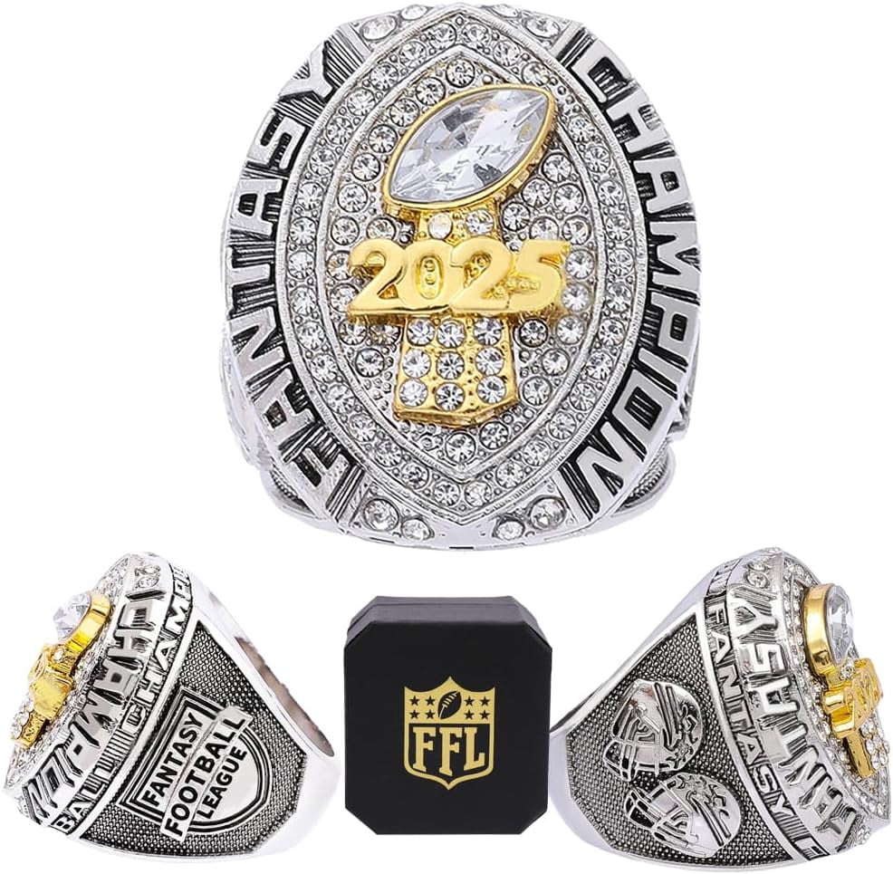 2025 Fantasy Football Championship Ring With Trophy | Heavy FFL Ring ...