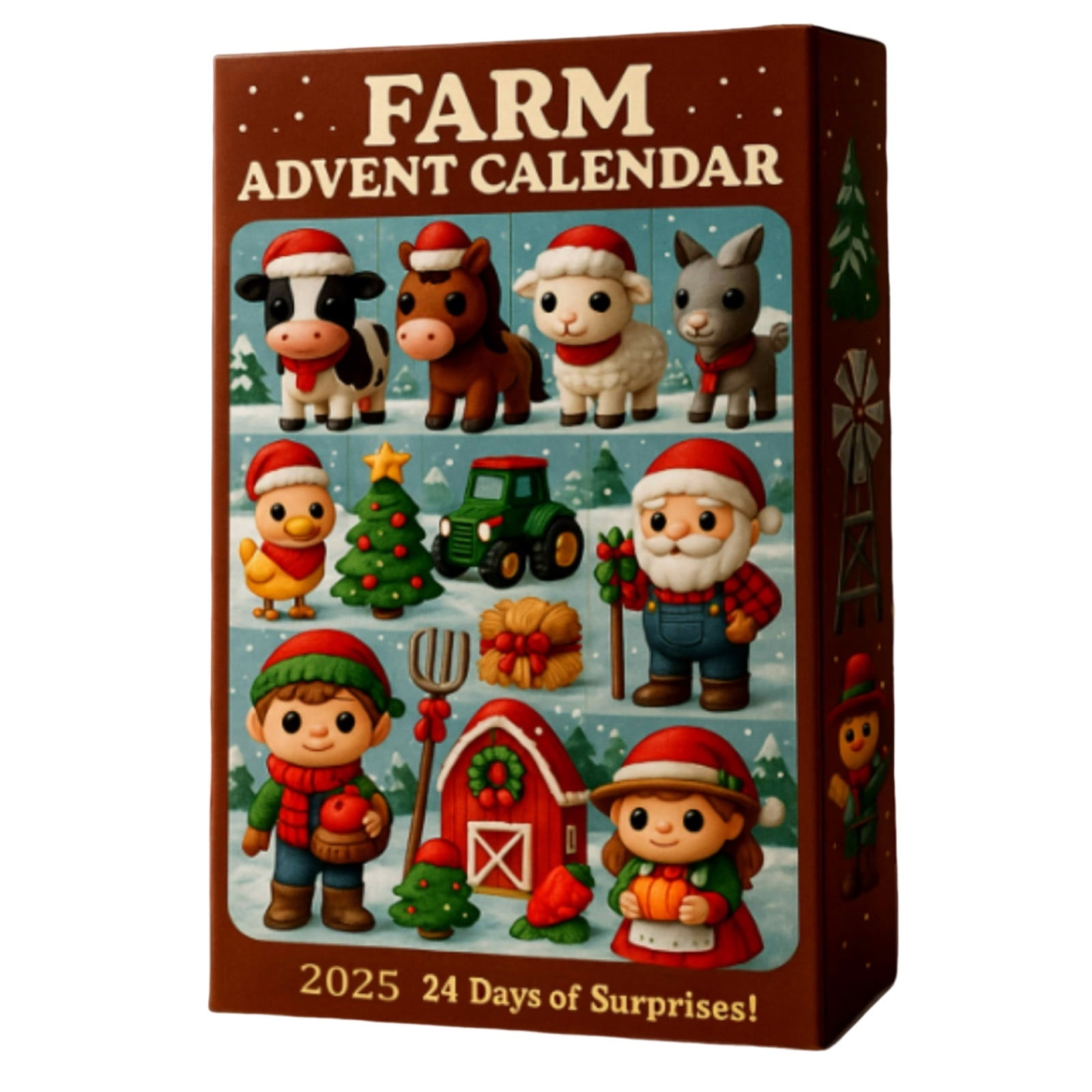 2025 Farm Advent Calendar Acrylic Christmas Tree Pendant Ornaments For ...