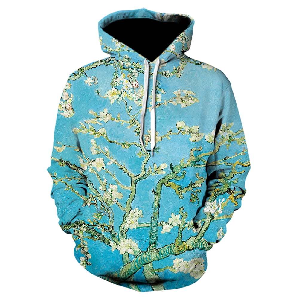 2025 Fashion 3D Oil Painting Hoodie Print Almond Flower Hot Sale ...