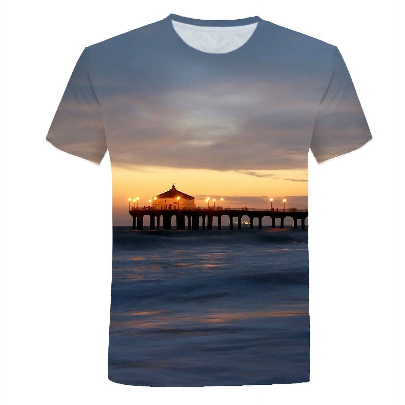 2025 Fashion Beach Holiday Leisure Style Men t-shirt 3D Print Ocean ...